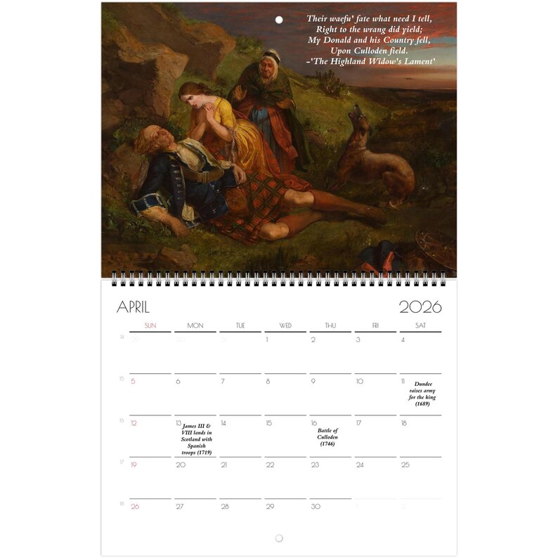 Jacobite Wall Calendar 2026 (US & CA) - Etsy