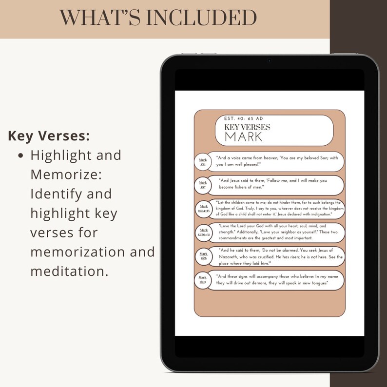 The Book of Mark Bible Study Journal | Digital Bible Study | Instant ...