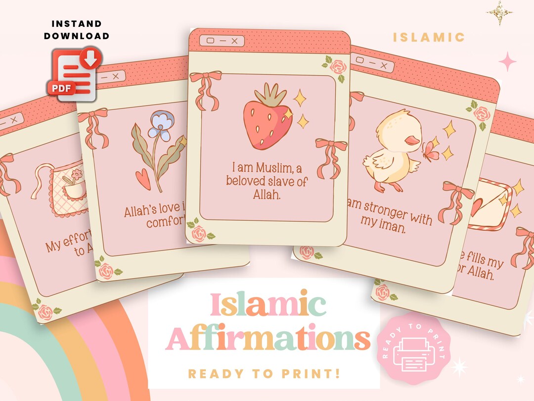 Islamic Affirmation Cards Printable Muslim Positive Quotes Islamic ...