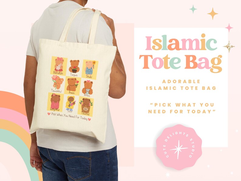 Cute Islamic Tote Bag for Ramadan Everyday Muslim Tote Bag Muslim Gifts ...