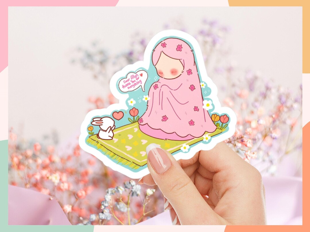 Hijabi Prayer Sticker Salah Mat Sticker Islamic Stickers for Ramadan ...