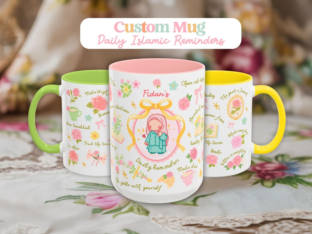 Customized Islamic Gifts Mug, Custom Daily Reminders Cup Islamic ...
