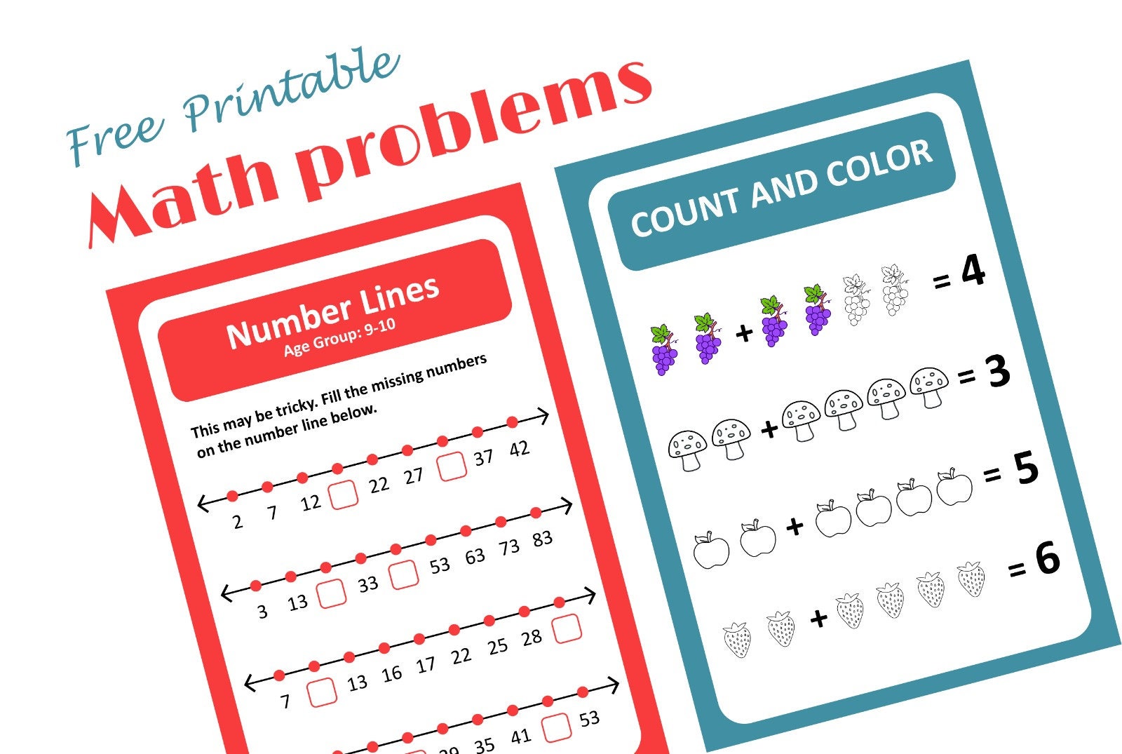 Number Math Worksheets Printable Instant Download - Etsy