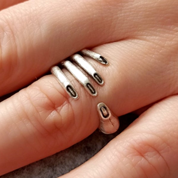 Hand Shaped Ring - Etsy