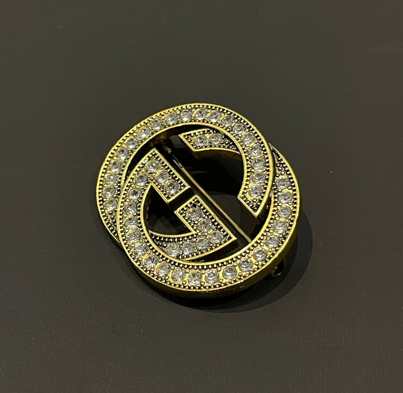 Vintage Gucci Gemstones Stuning Gold Brooch - Etsy