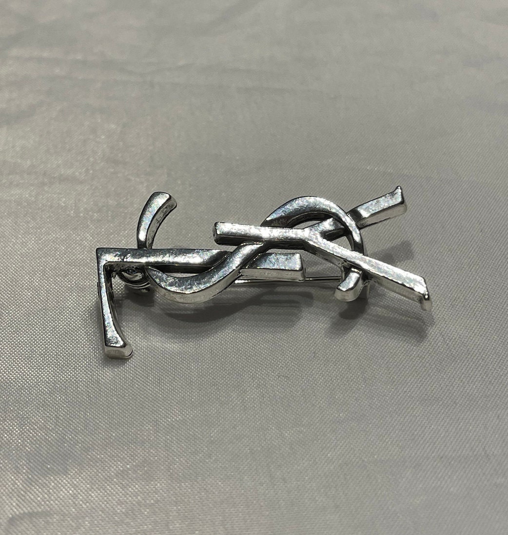 Vintage Yves Saint Laurent Silver Metal Brooch - Etsy