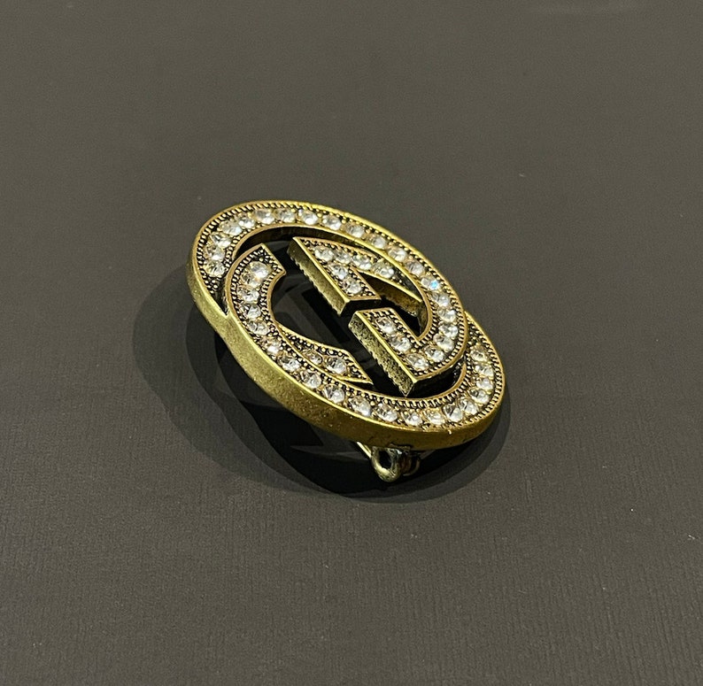 Vintage Gucci Gemstones Stuning Gold Brooch - Etsy