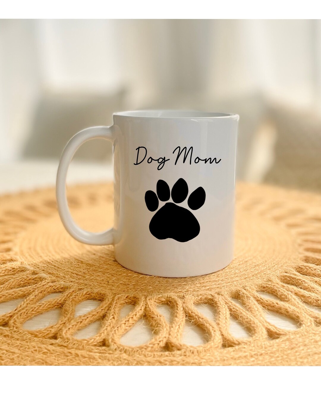 Dog Mom Mug Paw Print Mug Personalized Gift Name Coffee Mug Fur Mom ...