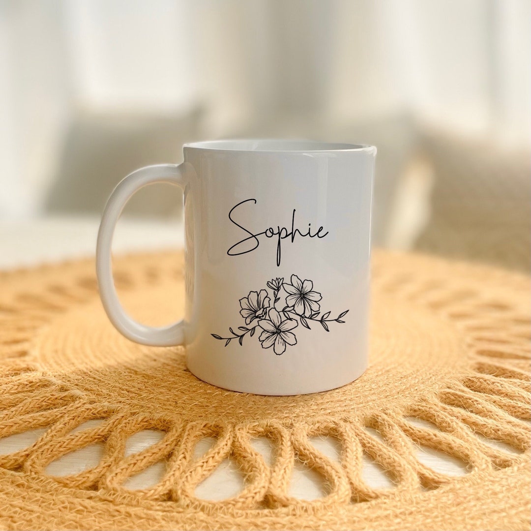 Custom Name Mug Floral Mug Personalized Gift Name Coffee Mug Gift for ...