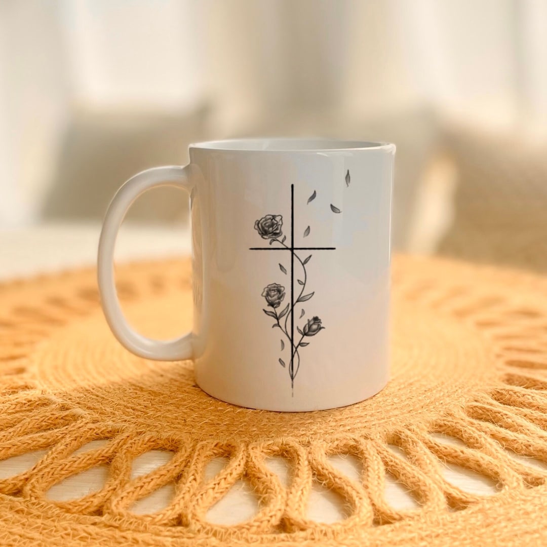 Cross Mug Faith Mug Cute Coffee Mug Christian Coffee Mug Christian Gift ...