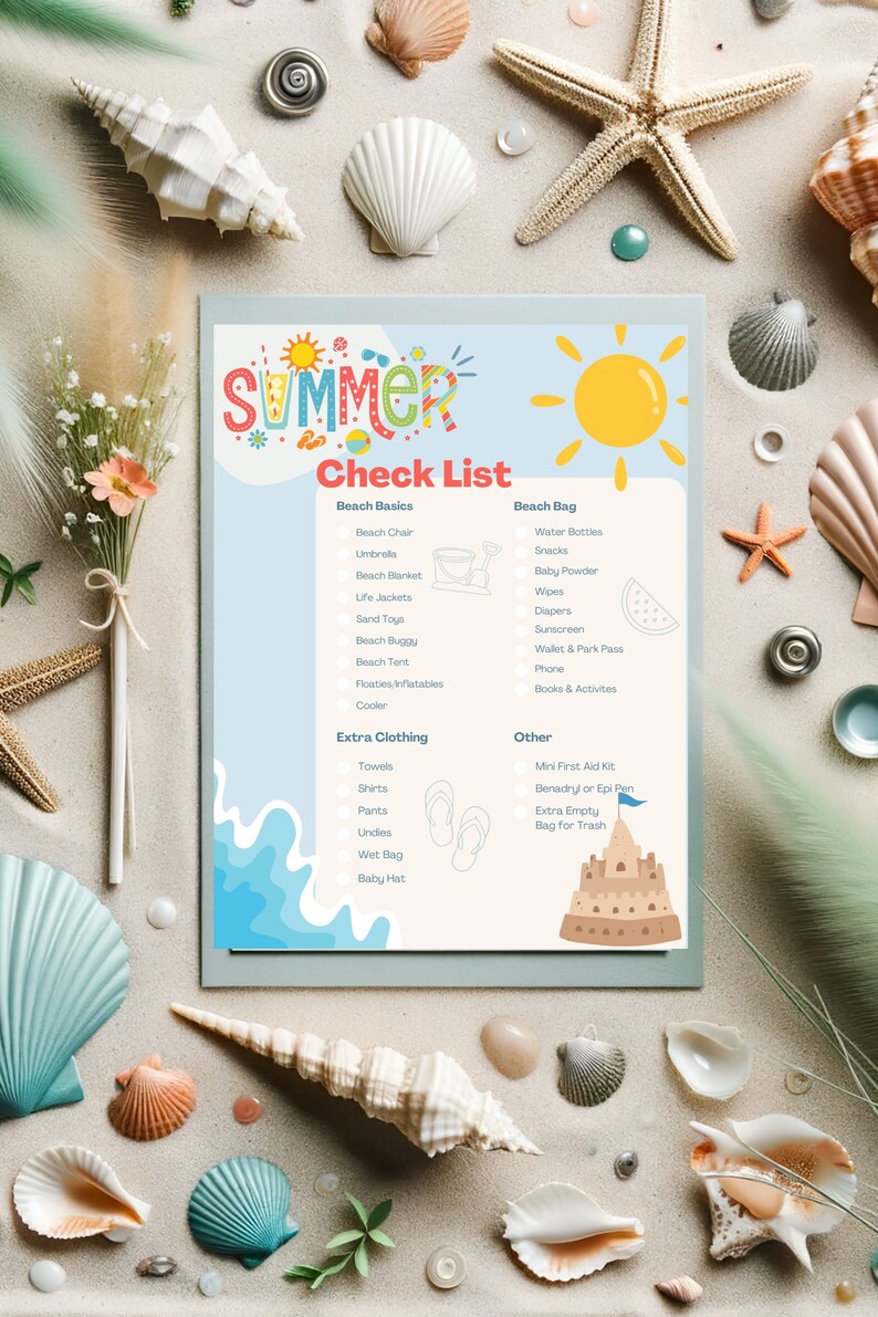 Beach Packing List Printable | Lake Vacation Planner Checklist PDF ...