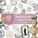 60 Renaissance Icons SVG & PNG | Monoline Clipart for Canva, Photoshop ...