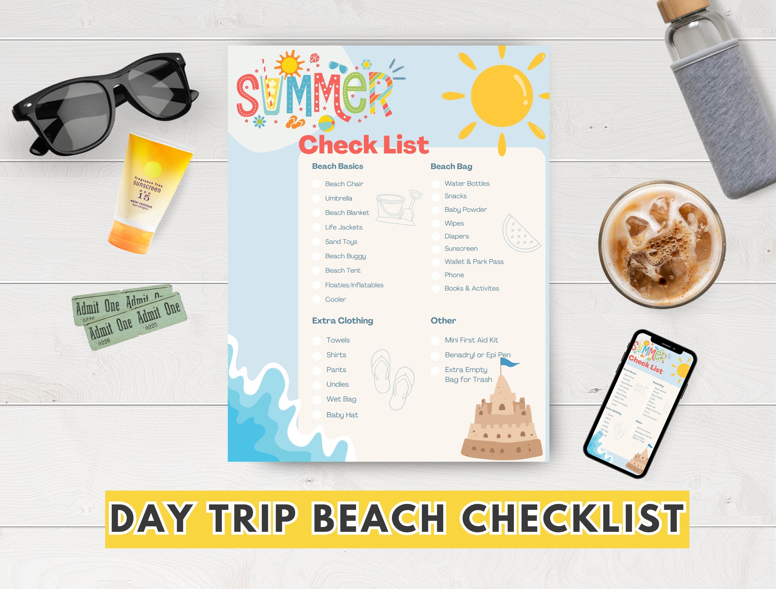 Beach Packing List Printable Lake Vacation Planner Checklist PDF ...