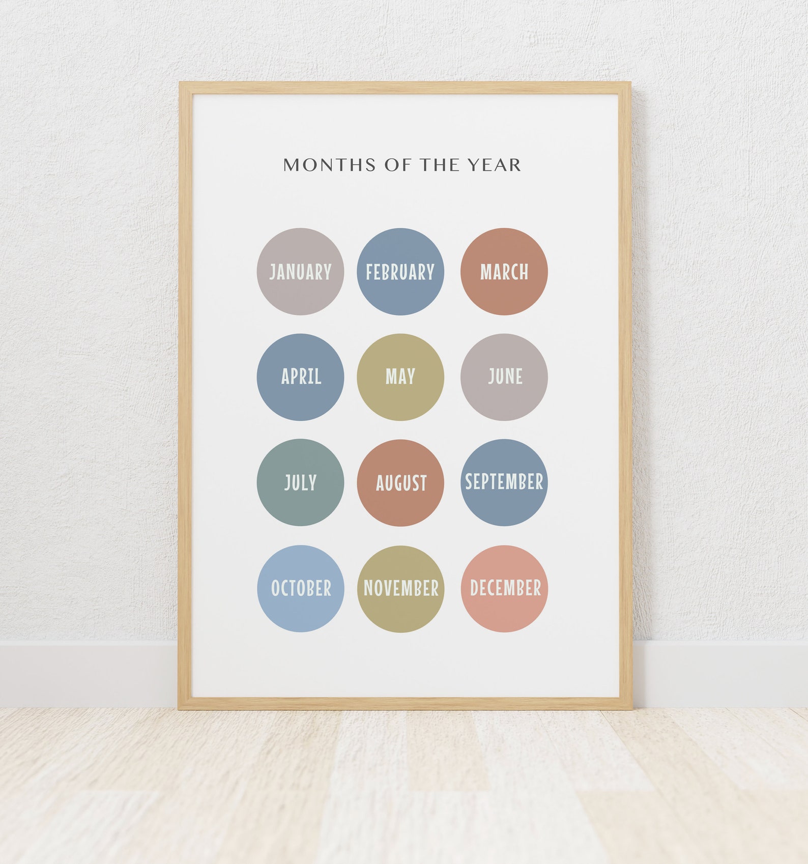 Months of the Year, Educational Poster, Classroom Decor Elementary ...