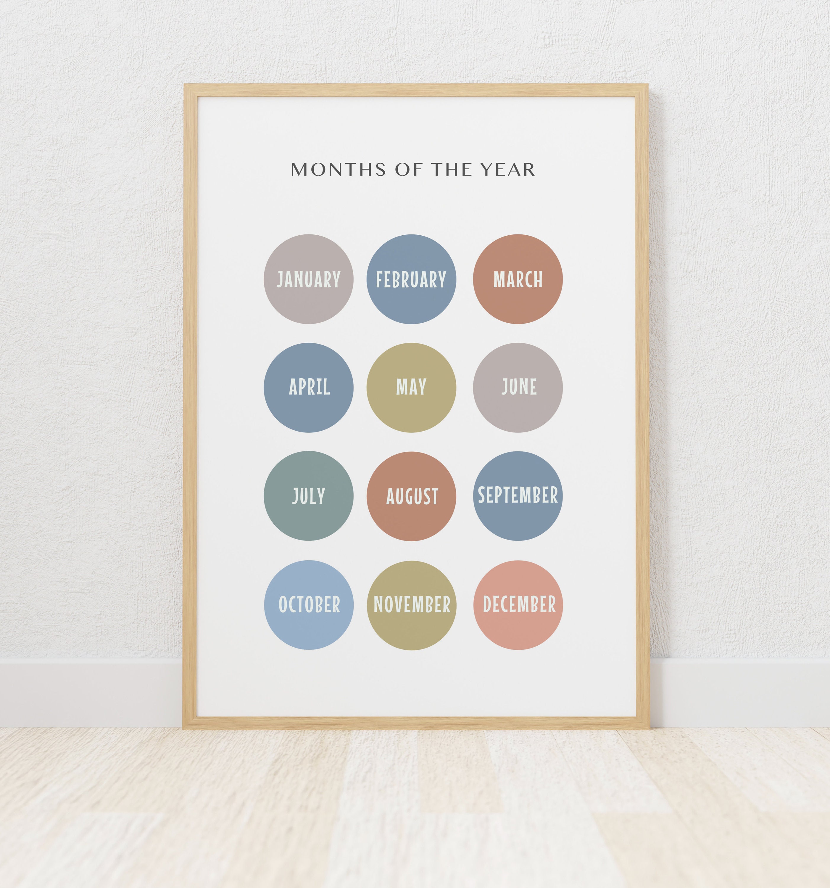 Months of the Year, Educational Poster, Classroom Decor Elementary ...