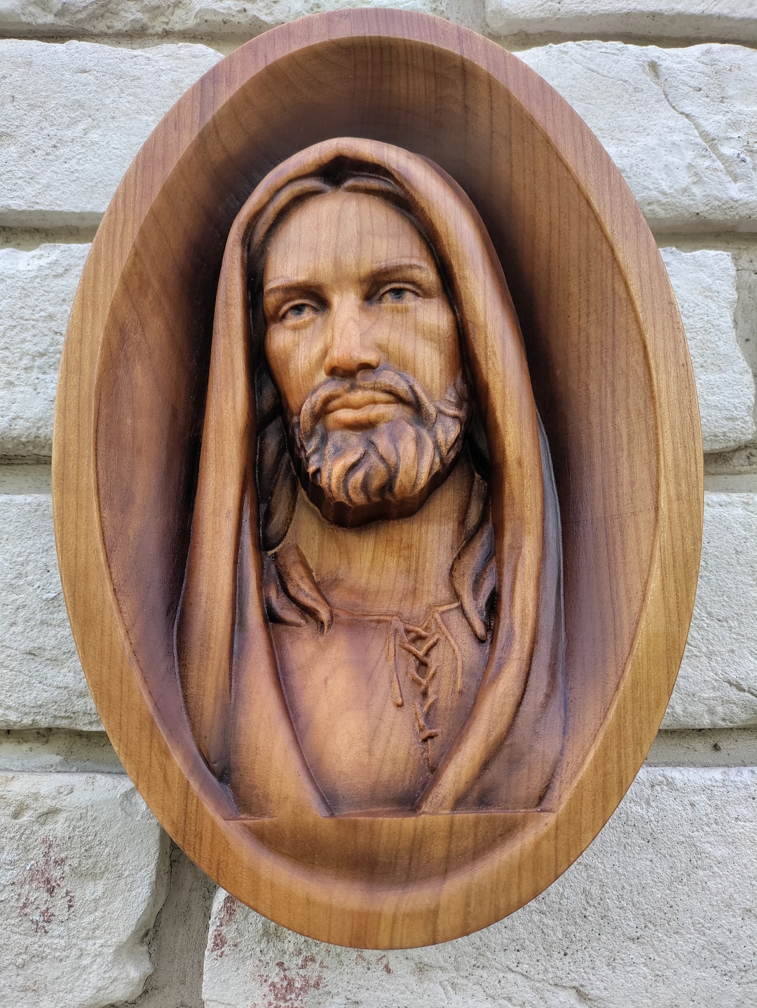 Jesus Christ, Bas-relief of the Savior, the Icon is Made of Wood ...