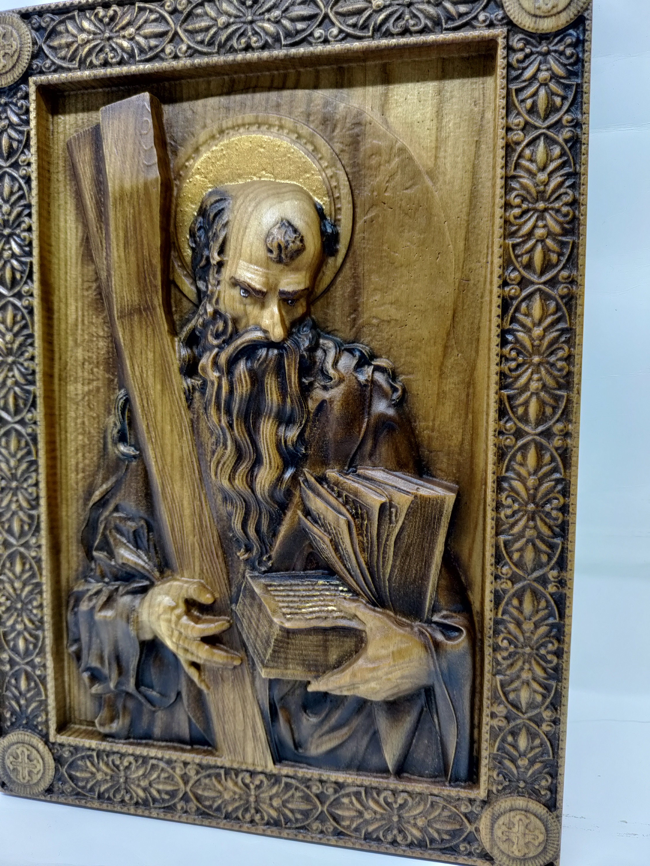 Saint Andrew Icon, Wooden Icon, Icon Carved From Wood, Icons, Picture ...