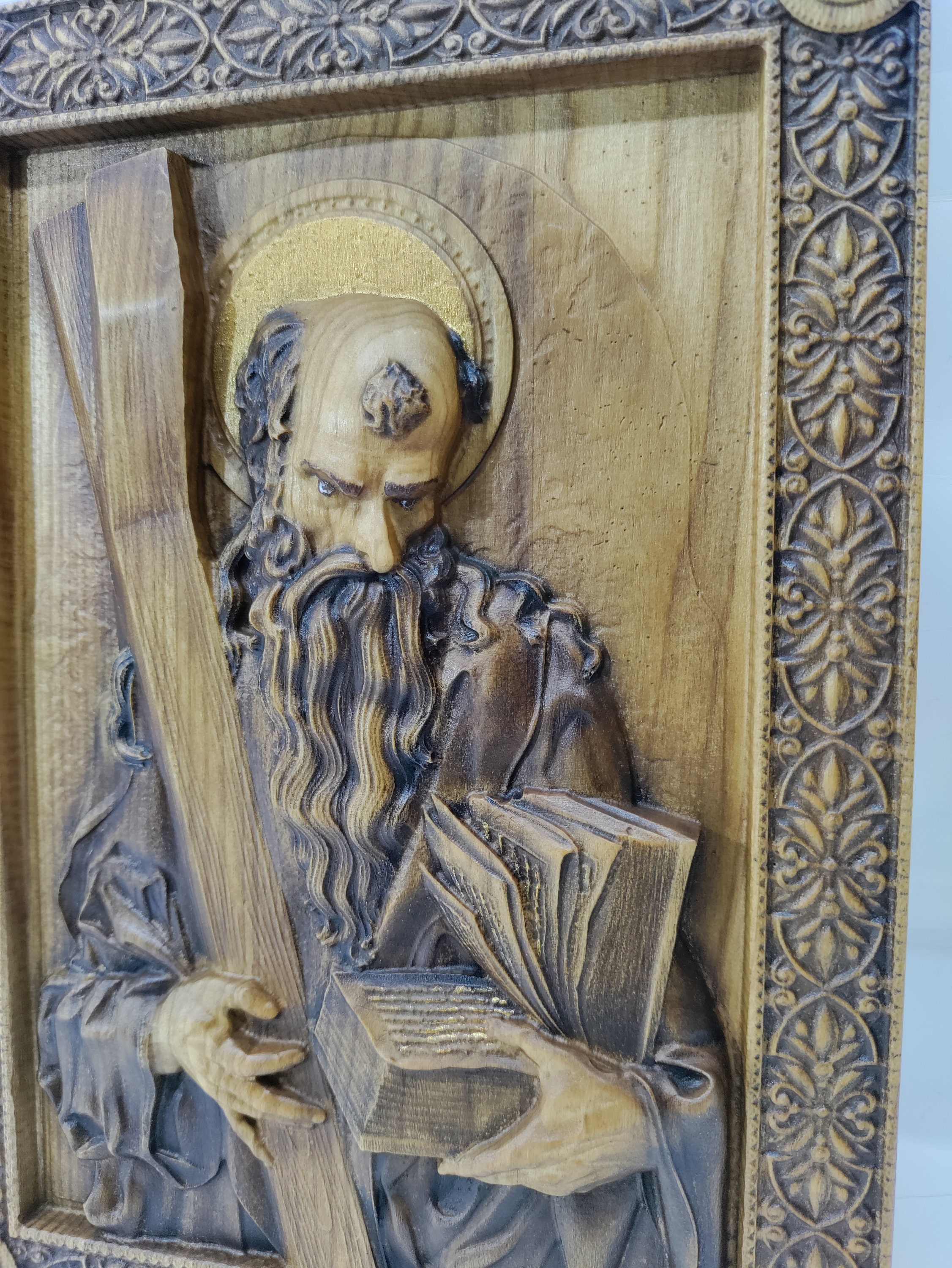 Saint Andrew Icon, Wooden Icon, Icon Carved From Wood, Icons, Picture ...