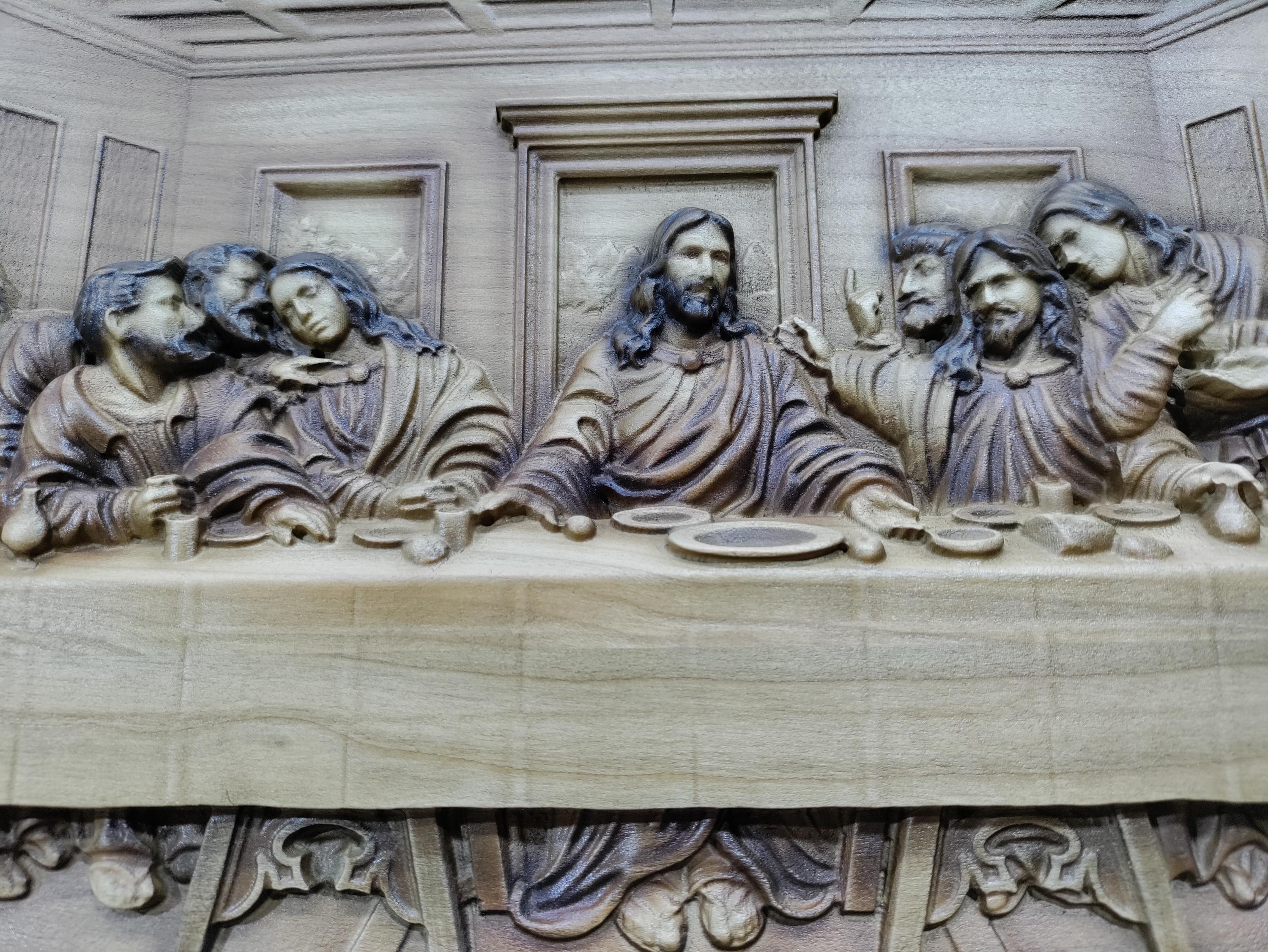 Wood Carved Last Supper Icon: Christian Bas-relief (25.59x16.14in) - Etsy