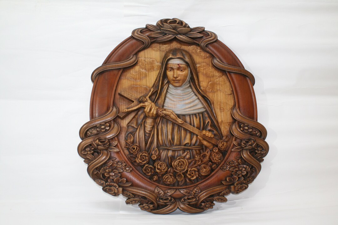 Icon of Saint Rita, Icon Made of Wood, Icon Carved From Wood, Icons ...