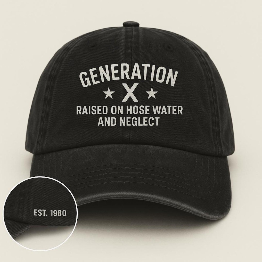 Embroidered Gen X Hat With Custom Year on Hat Side, Generation X Cap ...