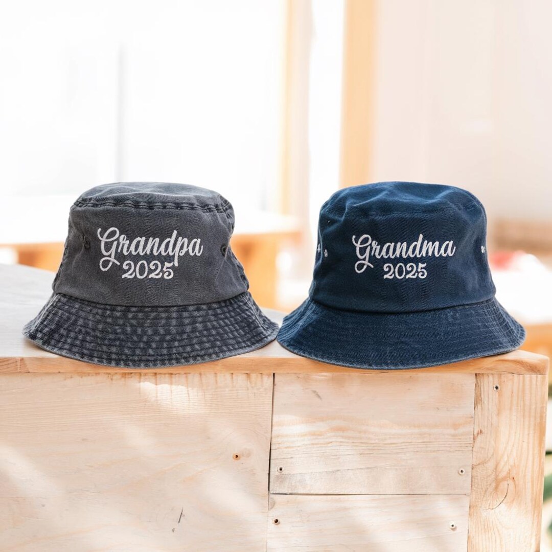 Custom Embroidered Bucket Hat, Personalized Date, Vintage Bucket Hat ...