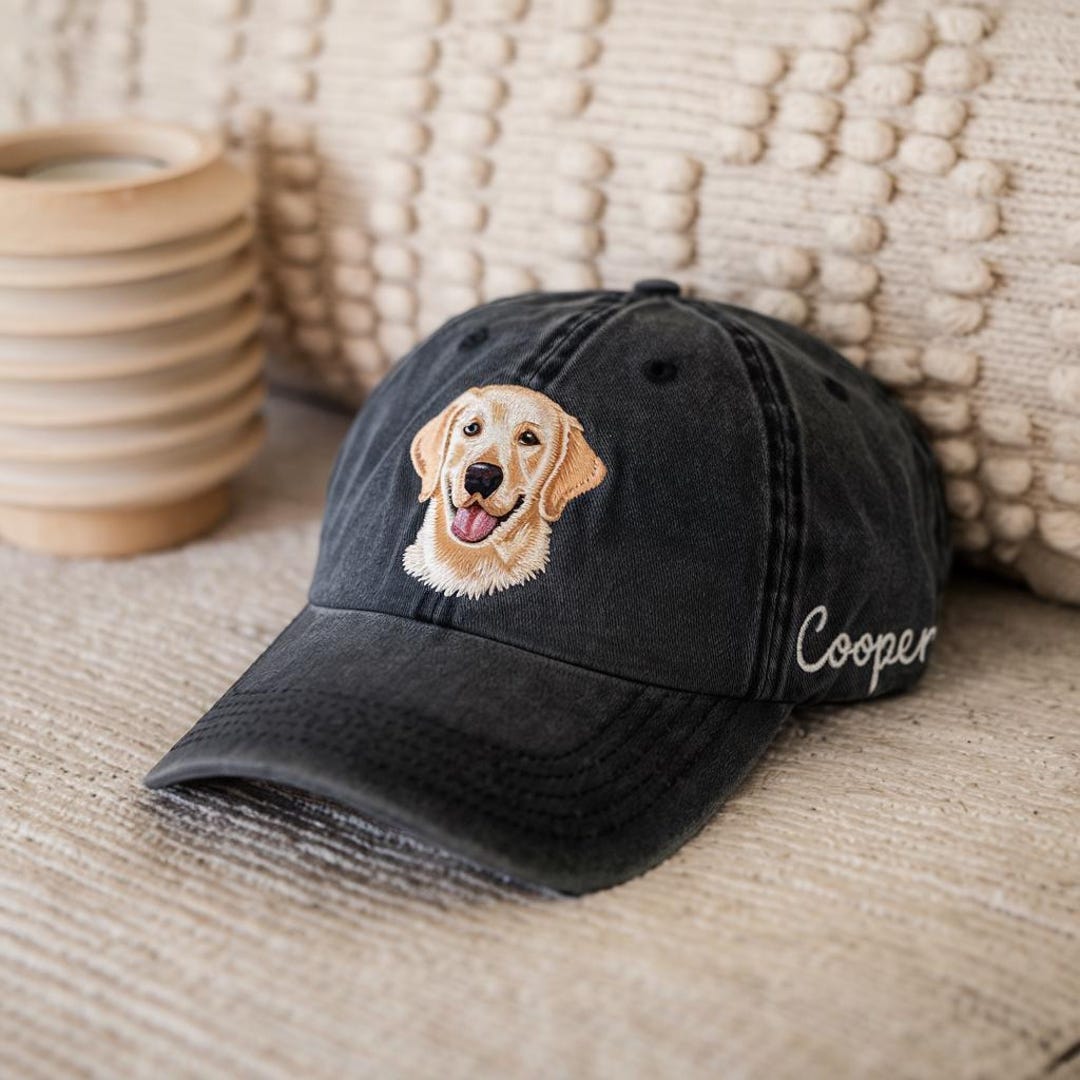 Embroidered Custom Pet Hat Using Pet Photo Personalized Dog Hat, Custom ...