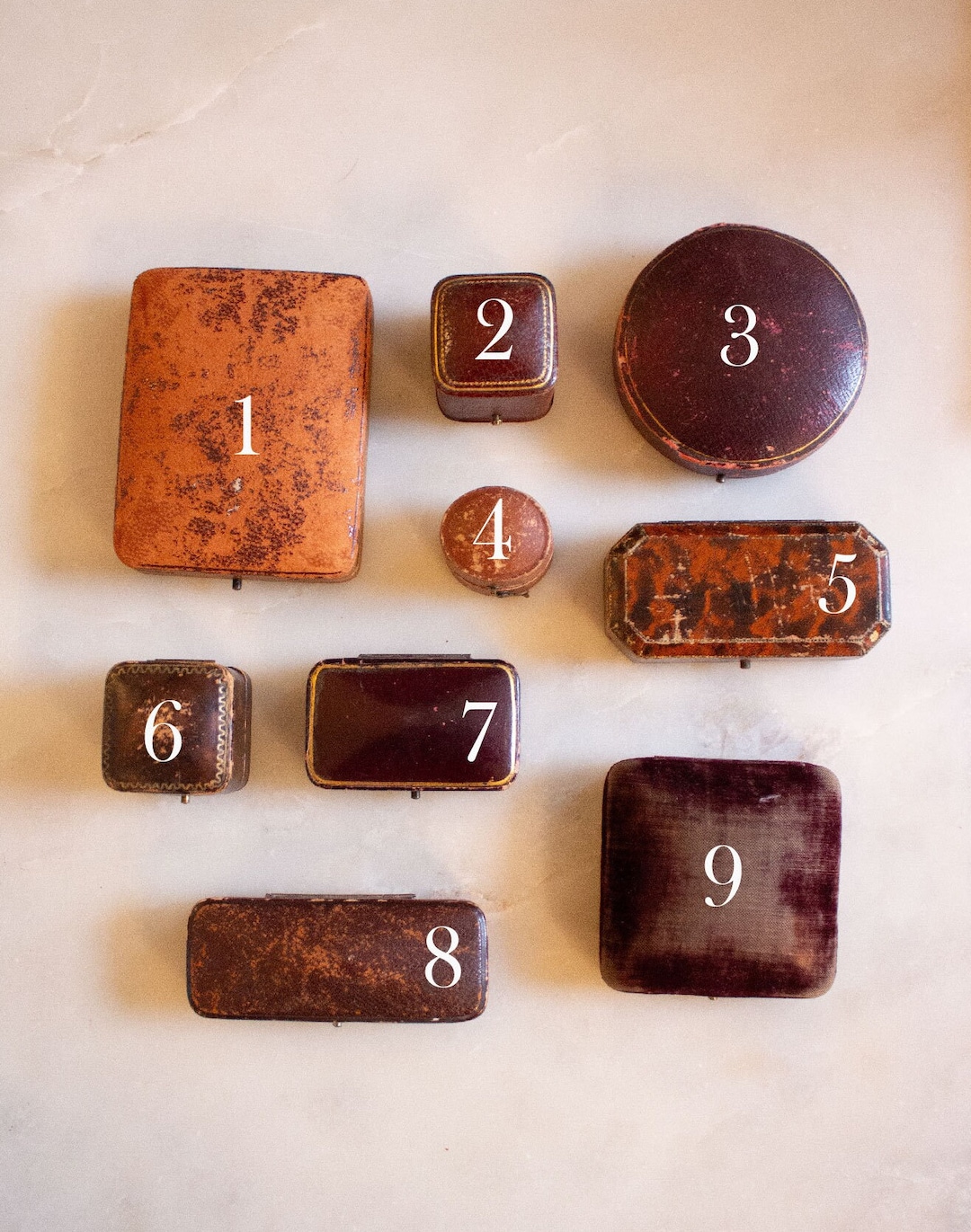 Antique Jewelry Display Boxes vintage Clamshell Ring Presentation Box ...