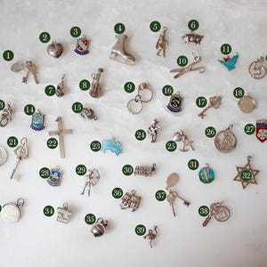 Vintage Sterling Silver Charm｜assorted Classic Pendants｜retro ...