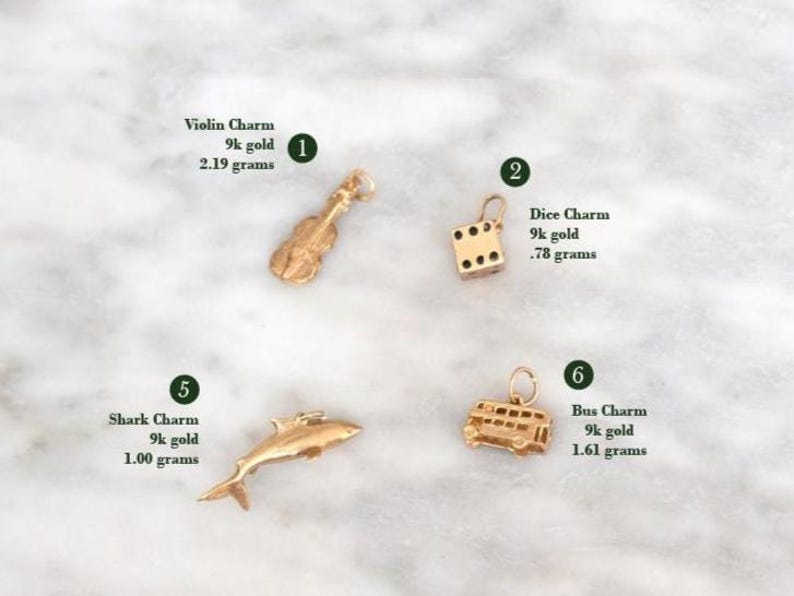 Vintage Solid Gold Charms｜assorted Classic Pendants｜retro Collectible ...