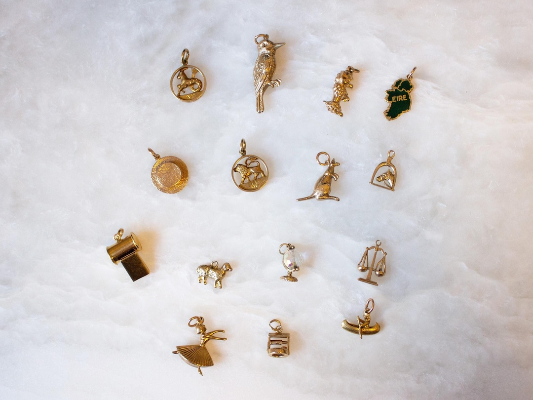 Vintage Solid Gold Charms｜assorted Classic Pendants｜retro Collectible ...