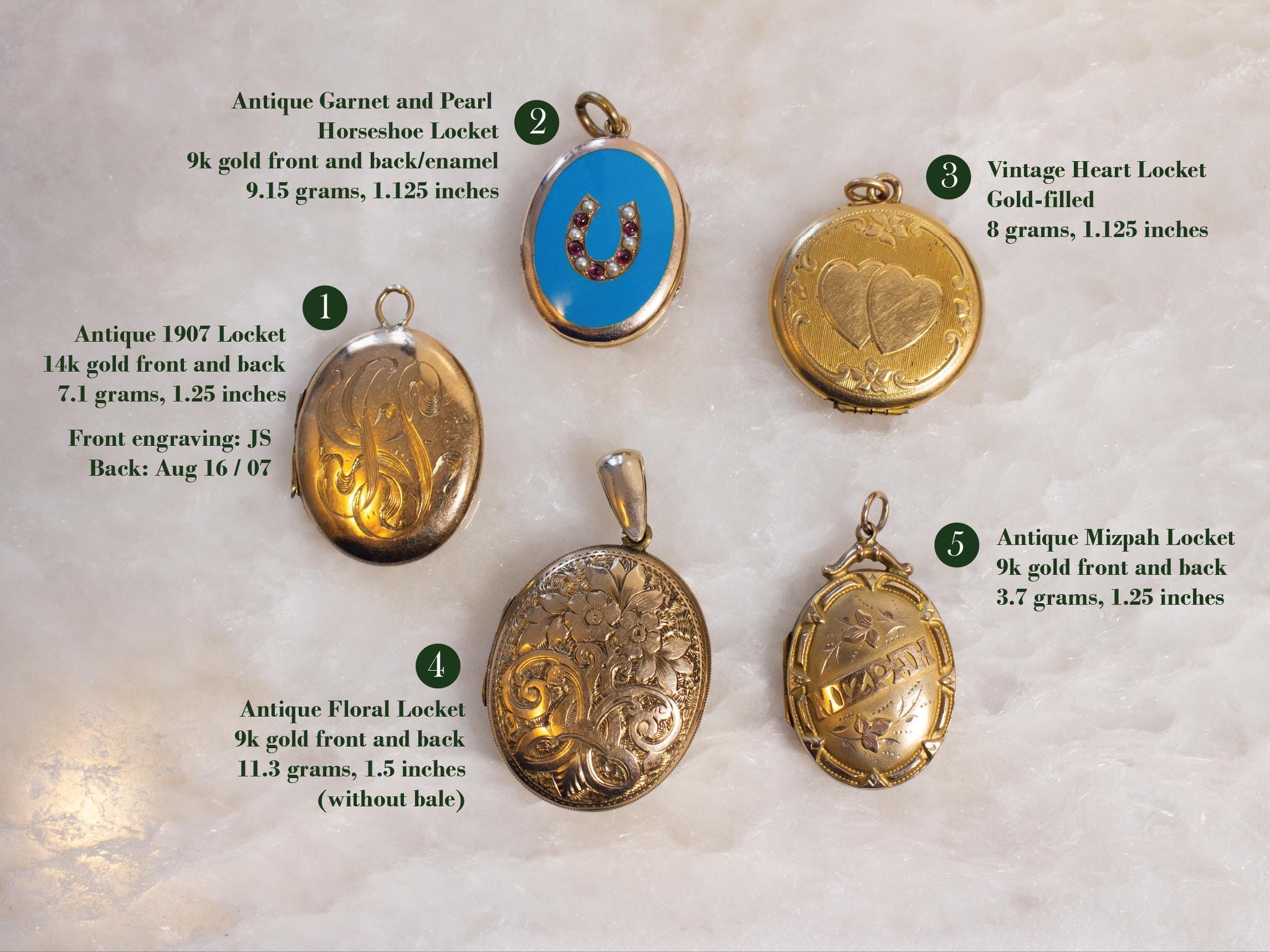 Vintage & Antique Gold Lockets｜assorted Classic Lockets｜retro ...