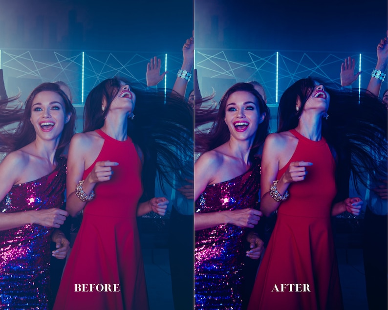 10 LIGHTROOM Presets, Nightclub Preset, Club Scene Lighting, Party Preset, Event Lighting Setup ...