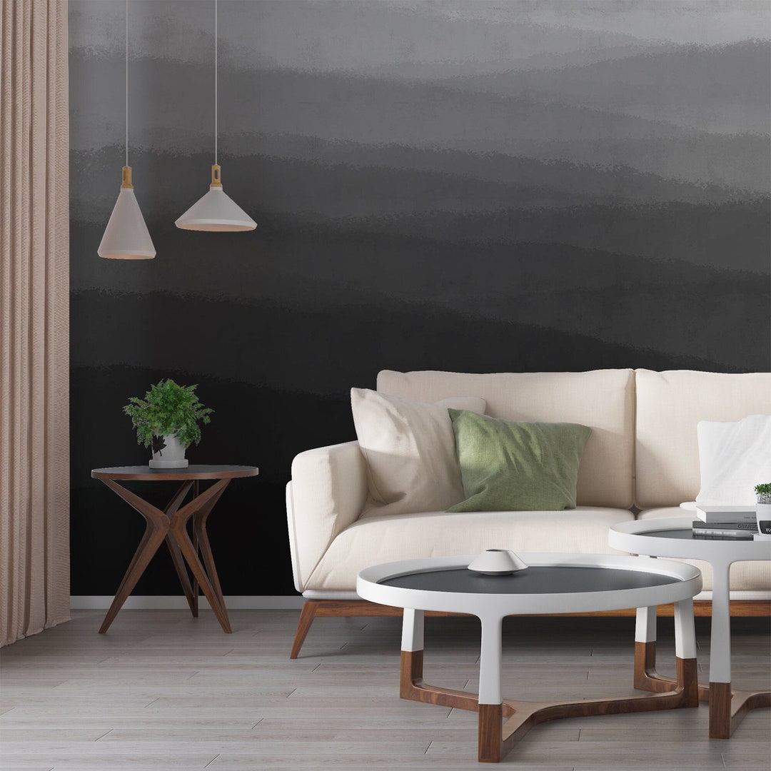 Dark Gray Wallpaper, Black Dune Wallpaper, Black Abstract Wall Mural ...