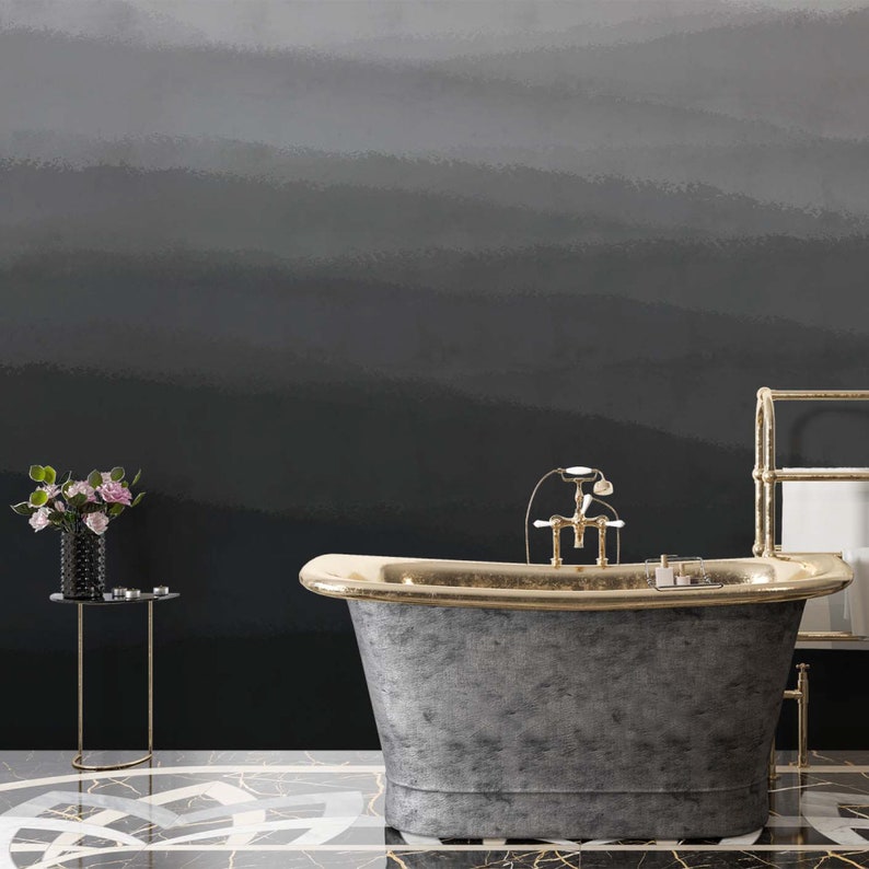 Dark Gray Wallpaper, Black Dune Wallpaper, Black Abstract Wall Mural ...