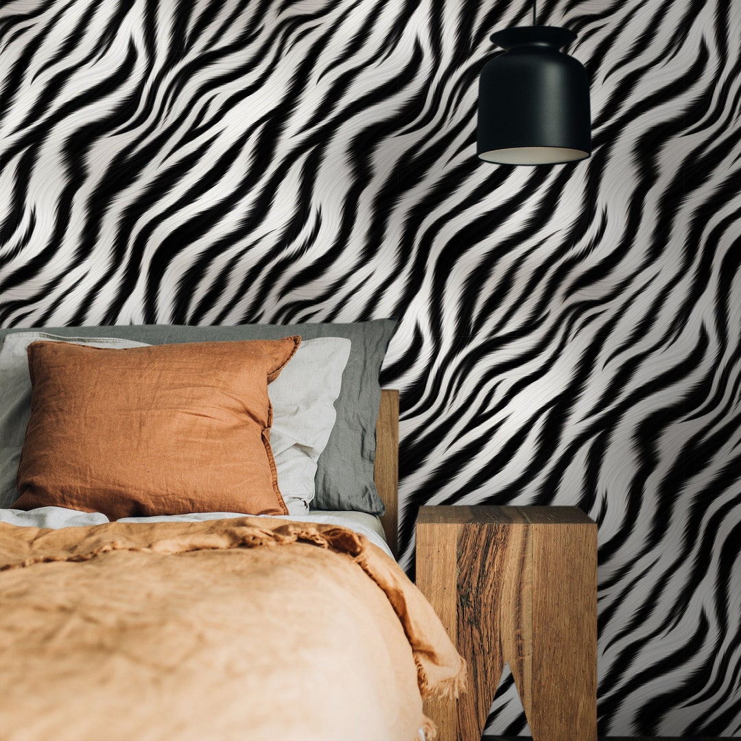 Zebra Fur Wallpaper, Black White Wallpaper, Zebra Skin Abstract Wall ...