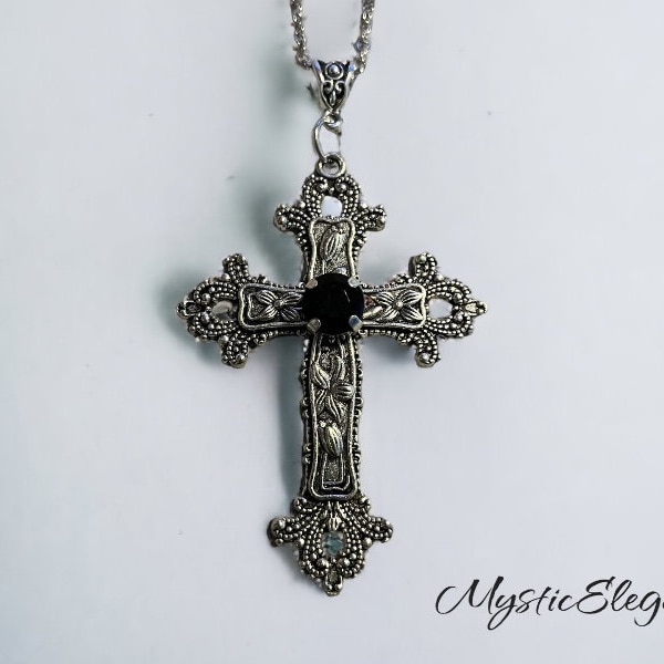 Cross Necklace Goth - Etsy