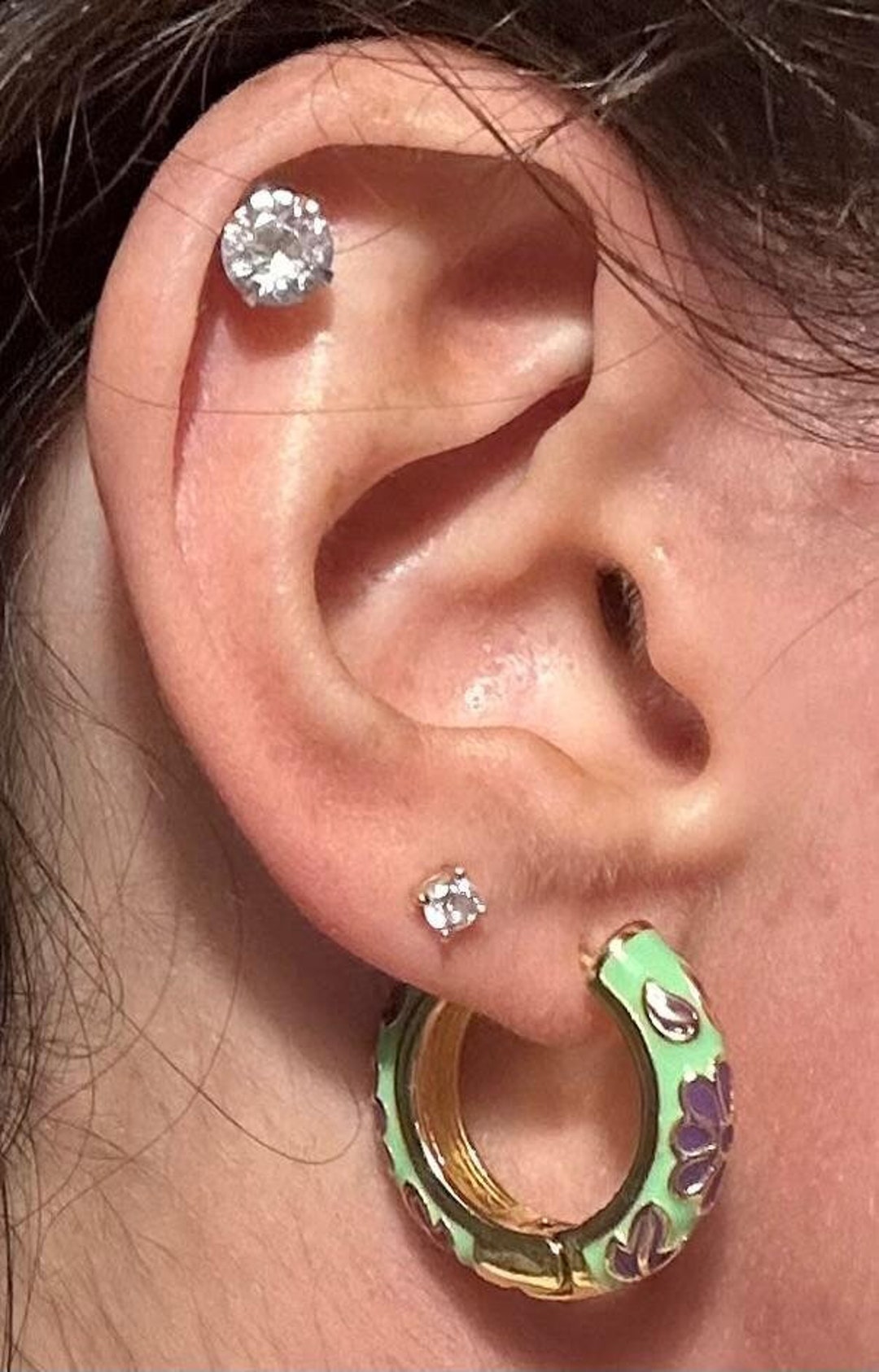 Flower Earring Gold Chunky Hoop Retro Hoop Daisy Flower Y2k Earring ...