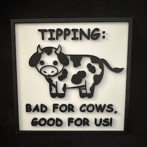 Cow Tipping Sign / Sign for Tip Jars - Etsy