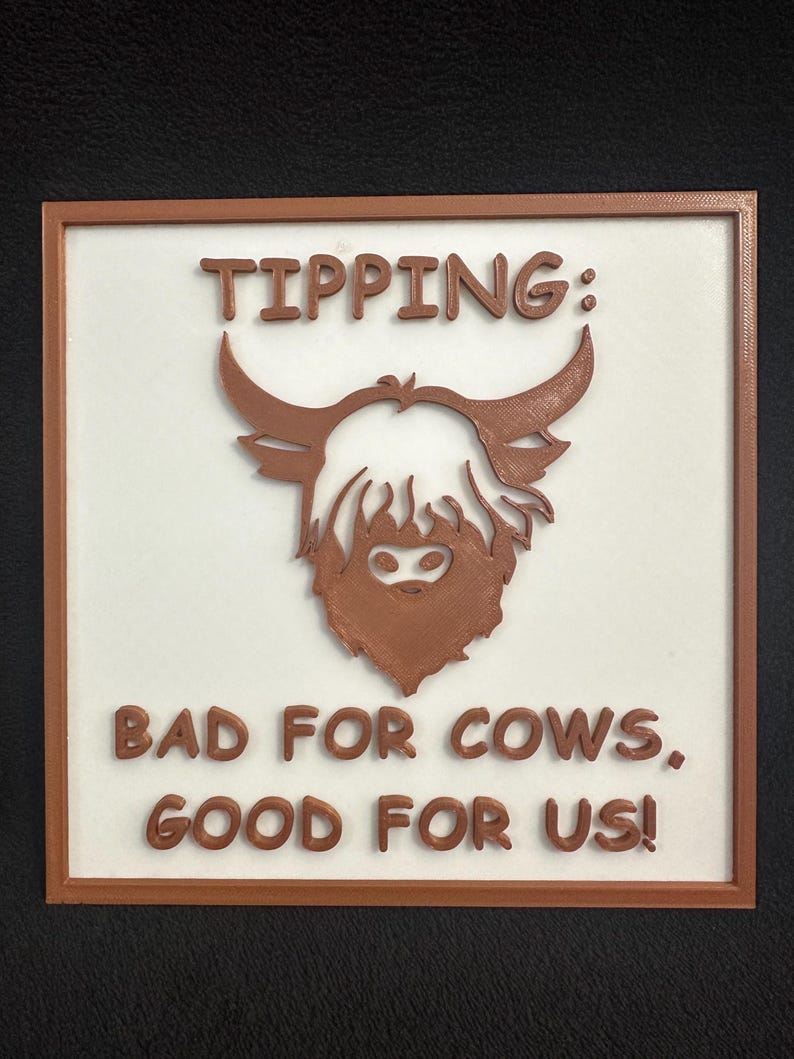 Cow Tipping Sign / Sign for Tip Jars - Etsy