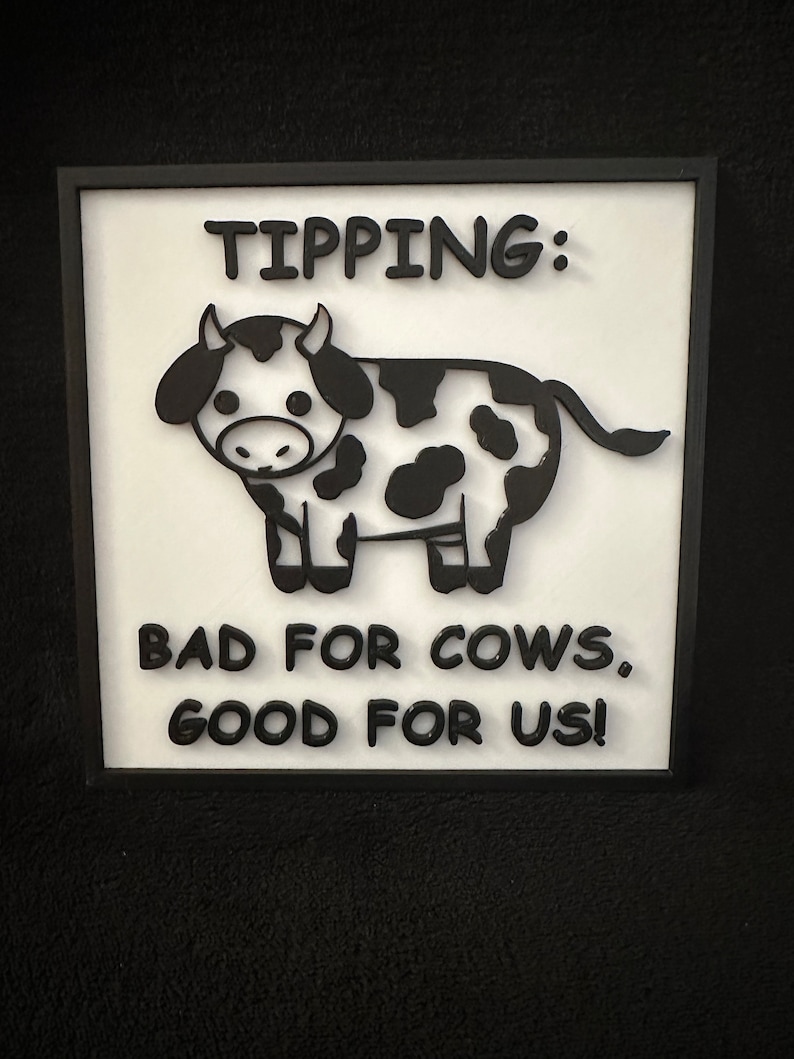 Cow Tipping Sign / Sign for Tip Jars - Etsy