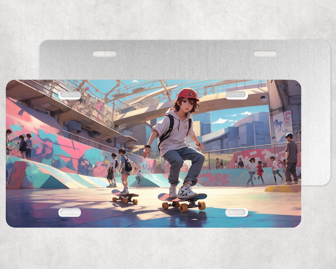 Anime License Plate Front License Plate Skateboard Sublimation Design ...