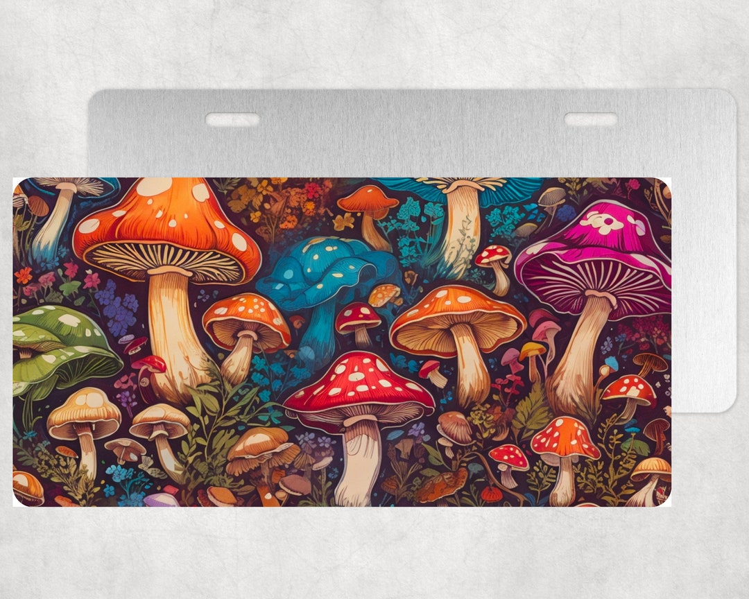 Mushroom Png Vanity License Plate Sublimation Design Download PNG ...