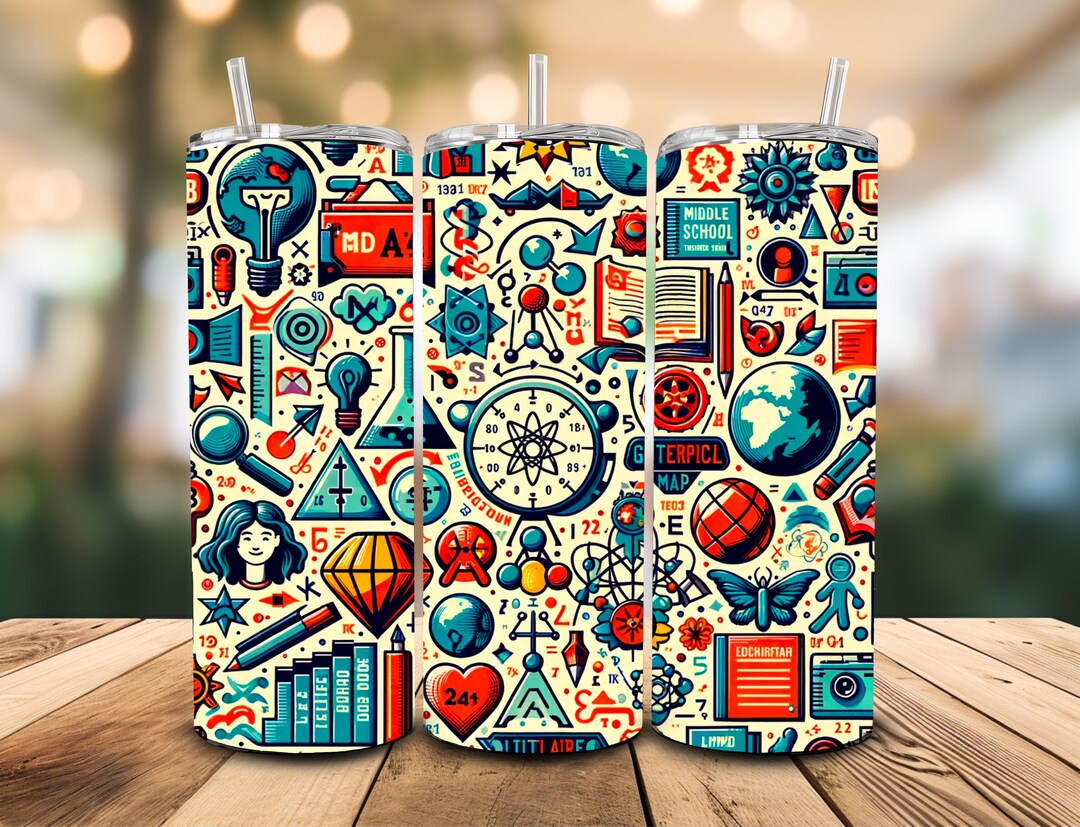 Teacher 20 Oz Skinny Tumbler Template, Teacher Tumbler Sublimation ...