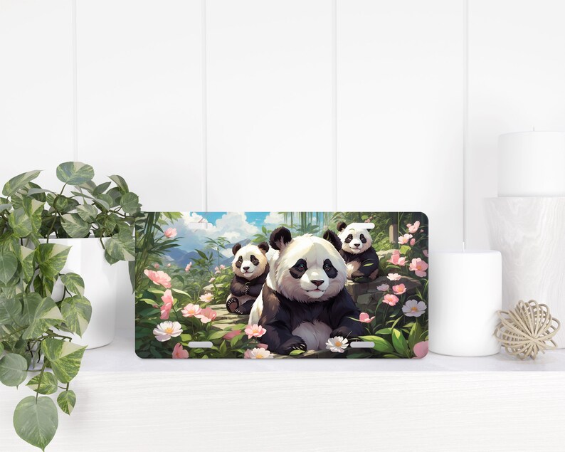 Anime License Plate Pandas Vanity License Plate Sublimation Design ...