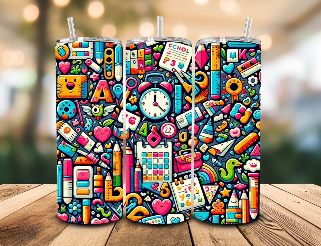 Teacher 20 Oz Skinny Tumbler Template, Teacher Tumbler Sublimation ...