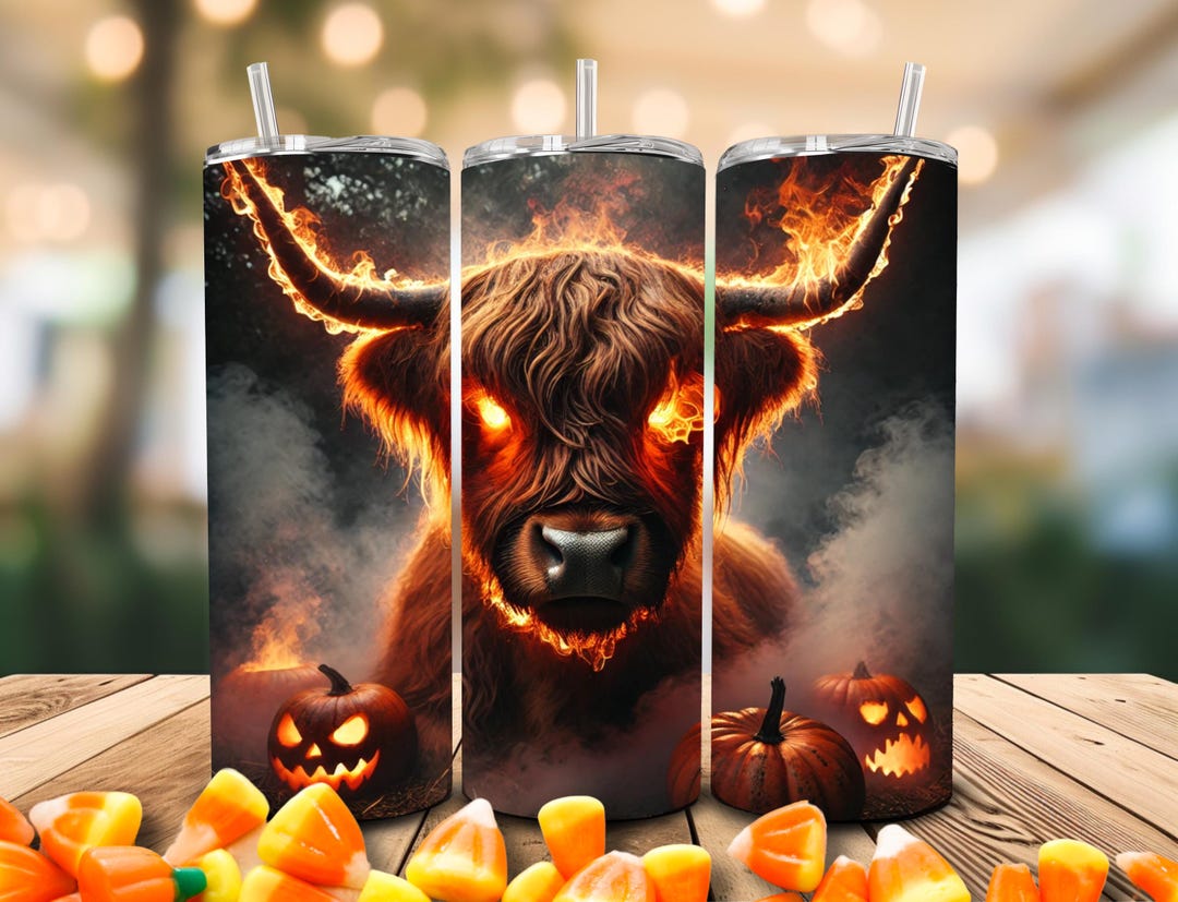 Halloween Scary Cows Tumbler Designs, Killer Monsters and Pumpkins 20oz ...