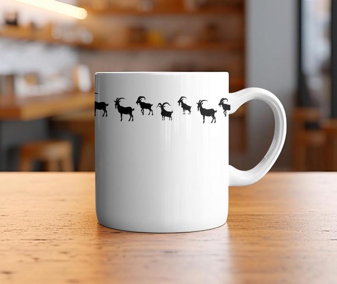 Goat Lover Mug, Farmhouse Goat Silhouette Coffee Cup, Ceramic Mug for ...