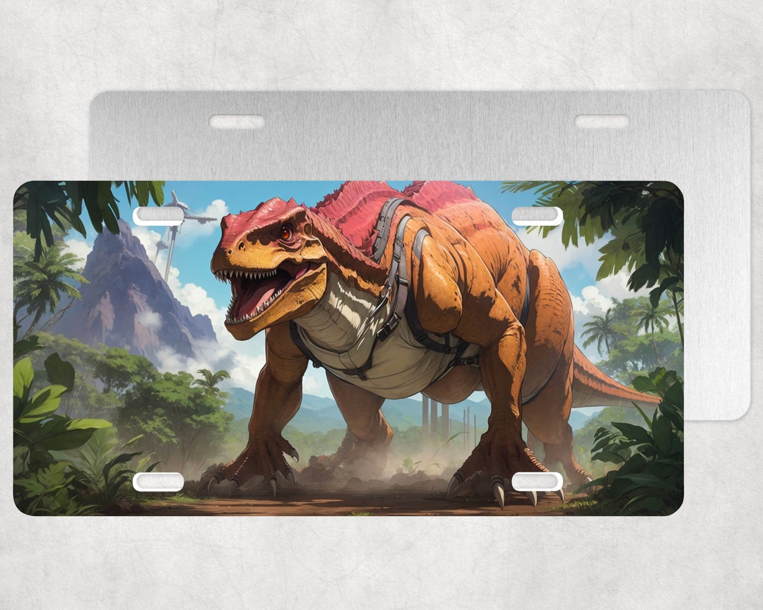 Dinosaur Jurassic Park Anime Vanity License Plate Sublimation Design ...