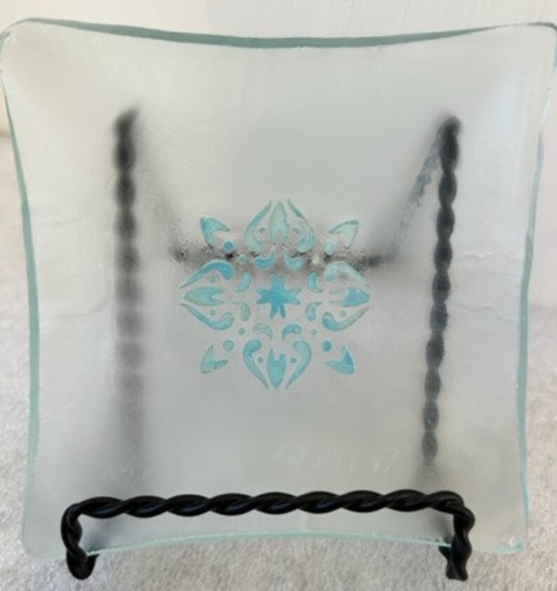 Hand Painted Repurposed Plate Glass Dishes - Etsy